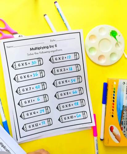 Multiplication 6 Times Table Worksheet by The Joy in Teaching | TPT
