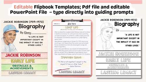 Jackie Robinson Activity Biography Research Report Project Editable ...