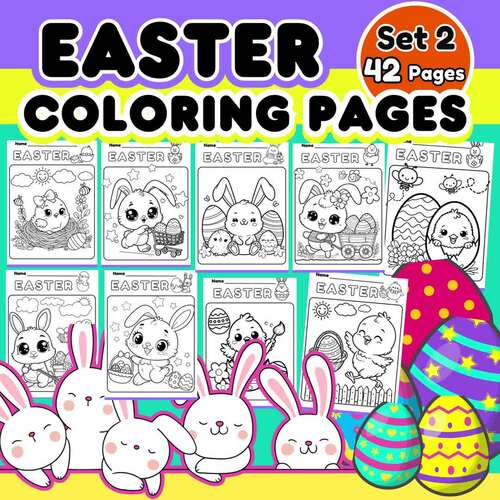 Easter Coloring Pages | Spring Coloring Pages- 42 Pages (Set 2) | TPT