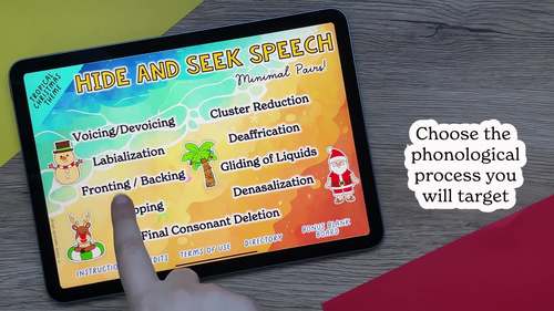 Minimal Pairs Hide & Seek Speech - Tropical Christmas Theme - PPT ...