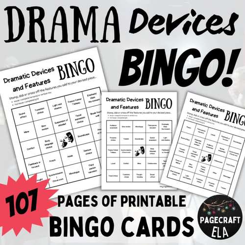 Dramatic Devices Bingo | 107 Printable Bingo Cards | Drama Techniques ...