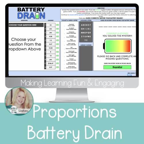 Proportions Self-Checking Digital Activity for Google Sheets | TPT