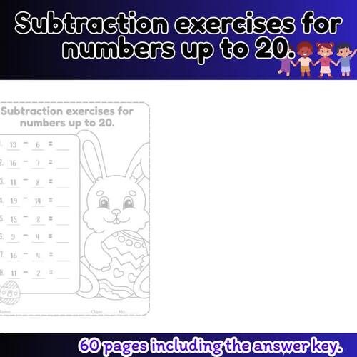 Easter Math Worksheets | Subtraction Within 20 | Kindergarten and Primary 1