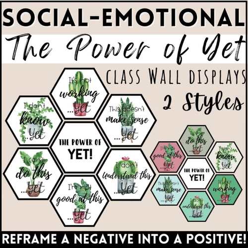 The POWER of YET! | Hexagons | Succulent Plants | Classroom Décor ...