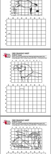 20 Pack Grid Drawing Worksheets for Middle/High School by Messy Art Teacher