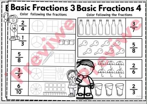 Basic Fractions Adding Subtracting like Denominators Rational Number ...