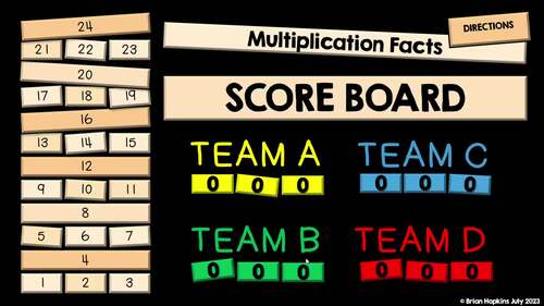 Multiplication Facts Tumbling Towers Game for use with PowerPoint™ for Math