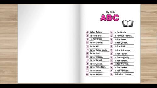 Bible ABC: Christian Coloring and Activity Worksheets for Children
