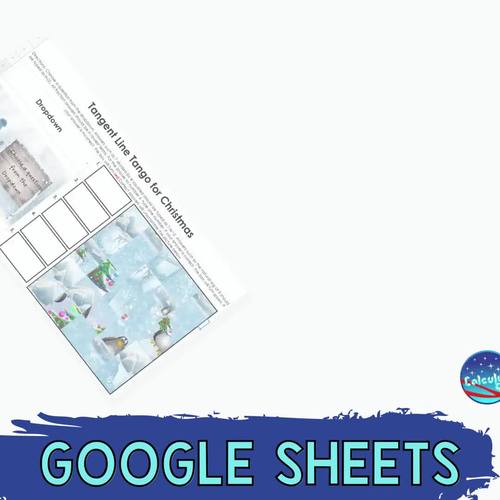 Tangent Line Tango for Christmas | Digital Activity Google™ Sheets