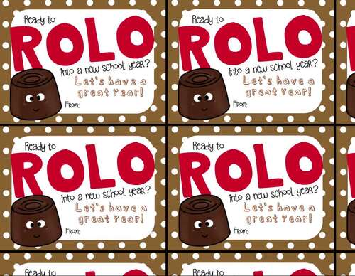 Rolo Chocolate Beginning of Year Gift Tag- Ready to ROLO into a new ...