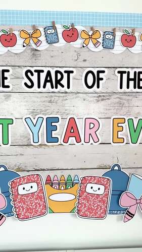 Welcome Back to School Bulletin Board Kit | Composition & Bright ...