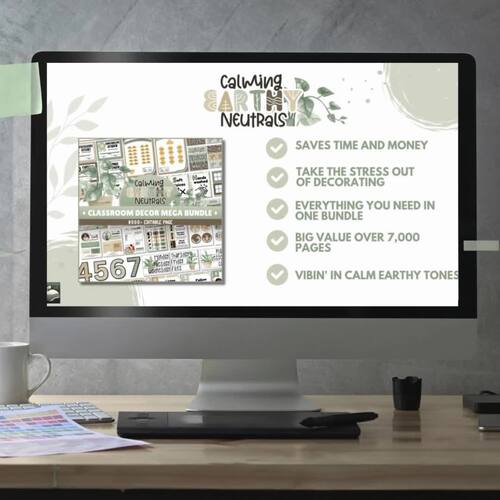 Editable Calming Earthy Neutrals Classroom Decor & Management | 80 ...