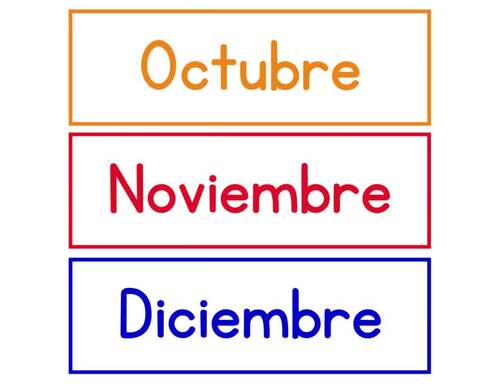 Spanish Calendar (calendario) - Classroom Decor BRIGHT COLORS by La ...