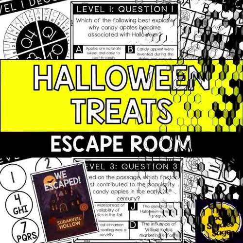 History of Halloween Treats Reading Comprehension Escape Room ...