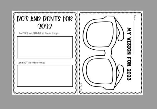 New Years Activities 2023 | Literacy and Math Activity Bundle | NO PREP