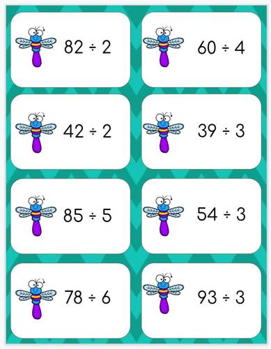 2 Digit by 1 Digit Division Review BINGO Activity by Marisa May Education