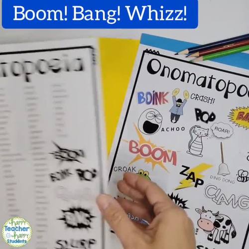 Onomatopoeia Activities & Posters: Word List, Write a Comic & more!