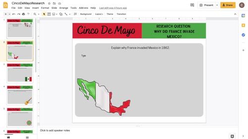 Middle School Cinco De Mayo Short Research Project- Digital by Oh So ...