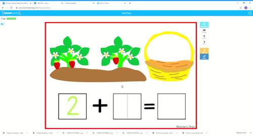 Addition to 10 Boom Cards Harvesting Strawberries Sumas al 10 sums up to 10
