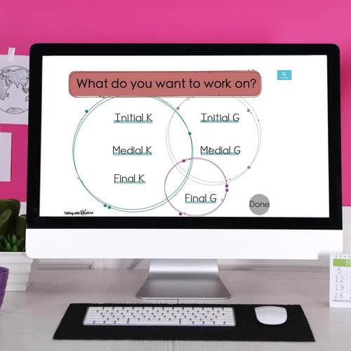 Articulation Activity for K and G Words Boom Cards for Speech Therapy