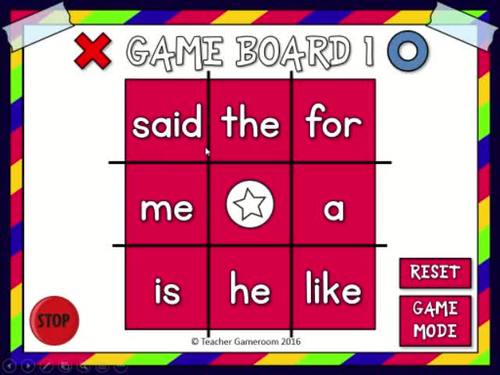 Sight Words Tic-Tac-Toe Game by Teacher Gameroom | TPT