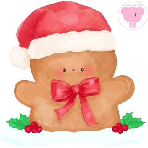 Watercolor Gingerbread Clipart - Christmas Holiday PNG Set for Crafts ...
