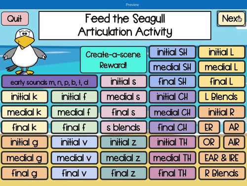 Feed the Seagull Articulation Boom Cards™ Summer Speech Therapy GIF ...