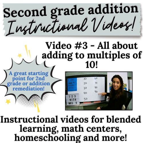 Adding to multiples of 10- video for flipped classrooms or blended ...