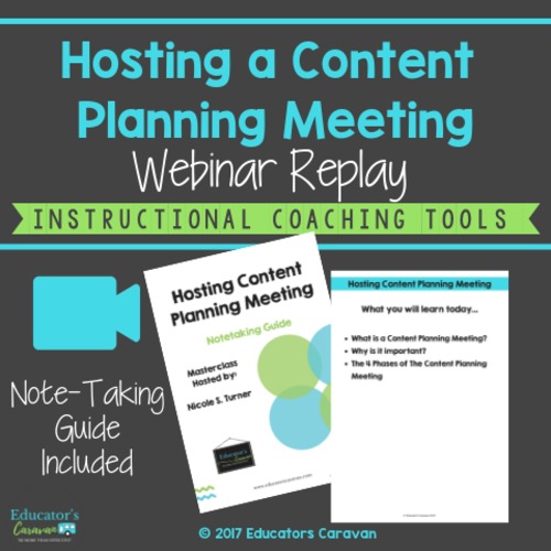 Instructional Coaching Host a Content Planning Meeting Professional ...