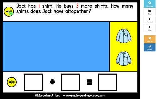 STORY ADDITION WORD PROBLEM KINDERGARTEN BOOM CARDS MATH ACTIVITY ...