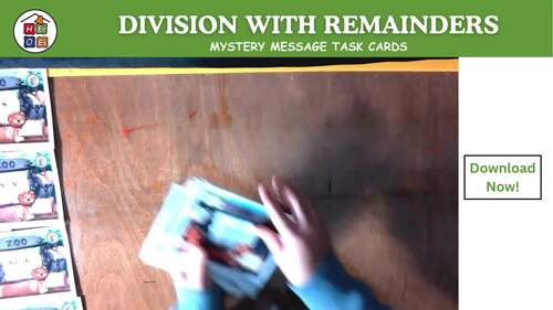 Division to 10x10 with Remainders | Mystery Message Task Cards | 3rd ...