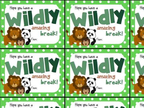 Cute Animal Christmas (Winter Break) Holiday Gift Tag- Hope you have a ...