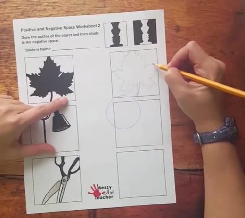 3 Pack Positive and Negative Space Worksheet for High Grades | TPT
