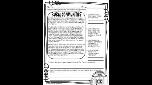Communities, Urban, Suburban, Rural, Social Studies Communities | TPT