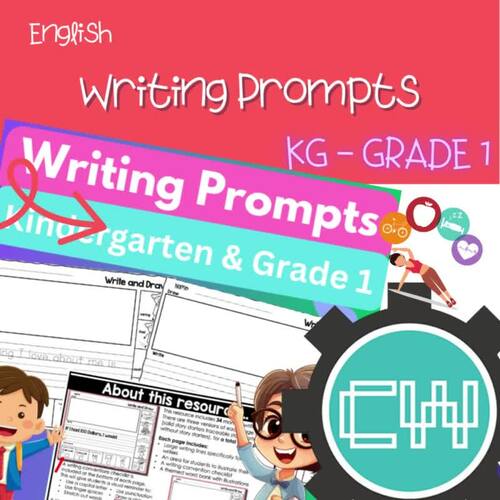 ENGLISH Writing Prompts - Kindergarten and Grade 1 by Creative Worksheets