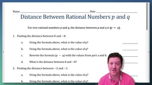 Distance Between Rational Numbers P and Q by Foiled By Math | TPT