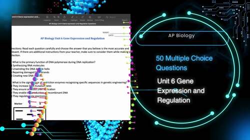 AP Biology Curriculum | Unit 6 50 Multiple Choice | Gene Expression ...