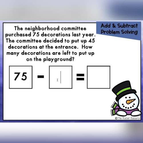 Addition and Subtraction Word Problems Within 100 Winter BOOM Cards | 2 ...