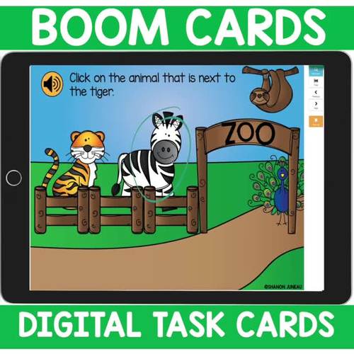 Positional Words Relative Position using BOOM CARDS K.G.A.1 | TPT