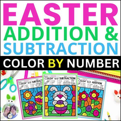 Easter Color By Number Addition and Subtraction Within 20 Kindergarten ...