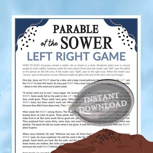 Parable of the Sower Left Right Game: Jesus Bible Printable Story Group ...
