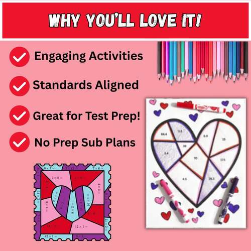 Valentine’s Day Math Activities Bundle | Middle School Math Worksheets ...