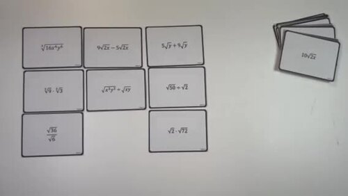 Simplifying Radicals - Matching Card Game by Competitive Mathematics