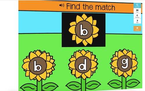Sunflower Lowercase Letter Match Boom Cards™ Digital Task Cards | TPT