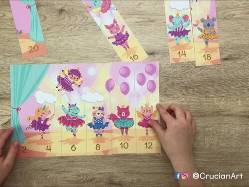 Skip Counting Puzzle: Count by 2s, 5s, 10s, Hands-On Number Sequencing ...