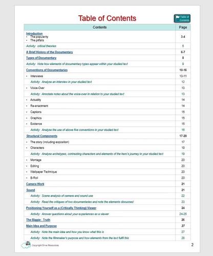 Film Study & Media Literacy - Characteristics of DOCUMENTARY by Drive ...