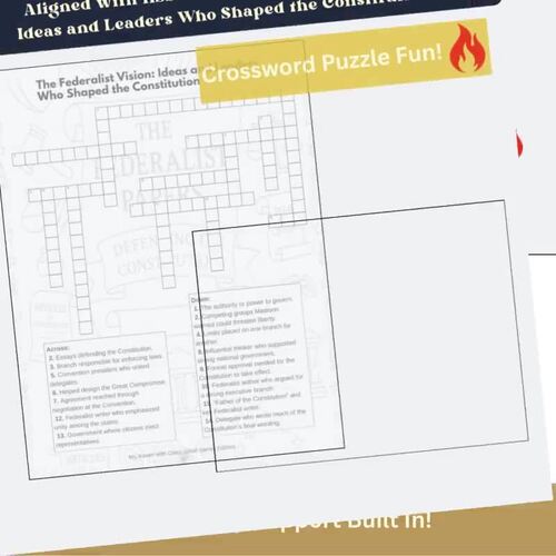 Federalist Papers & Architects of the Constitution Puzzle Pack | HSS 8.2.4