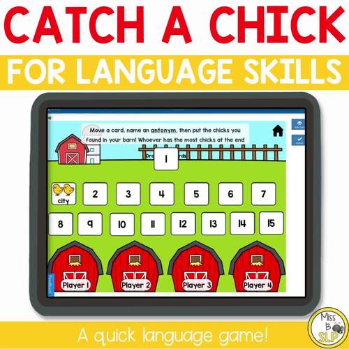 Farm Quick Vocabulary & Grammar Games - Digital Boom Cards by Miss B SLP