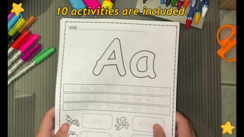 Alphabet worksheet: Alphabet & basic words. For Preschool,Kinder,1st ...