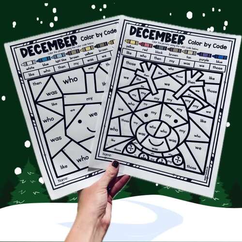 December Editable Color by Code Activities | Christmas Hanukkah | TPT